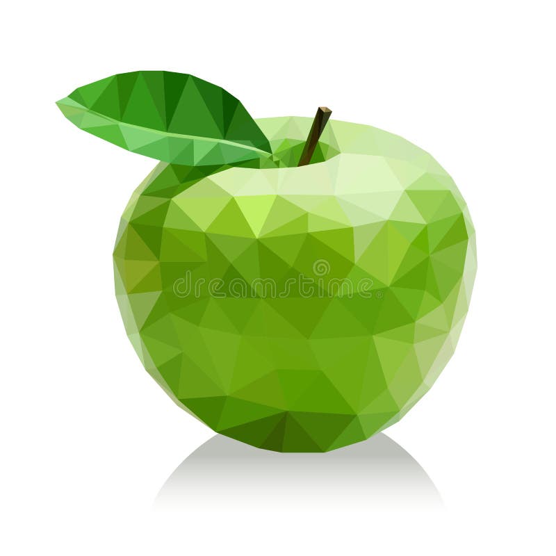 Polygon green apple stock vector. Illustration of happy - 64082963