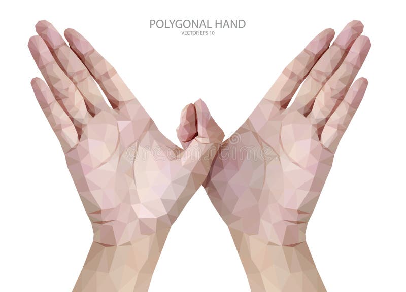 Polygon Hand Fingers Birds Sign Stock Vector - Illustration of abstract ...