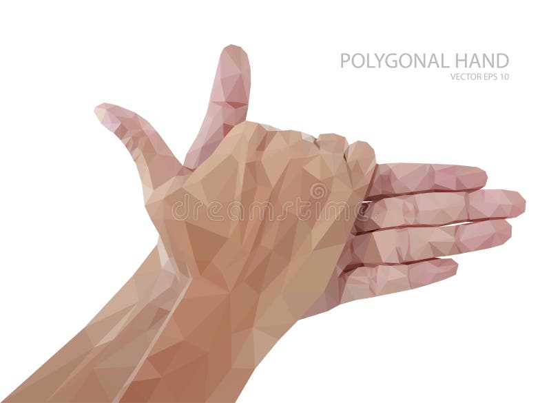 Polygon hand fingers sign stock vector. Illustration of vector - 79143280