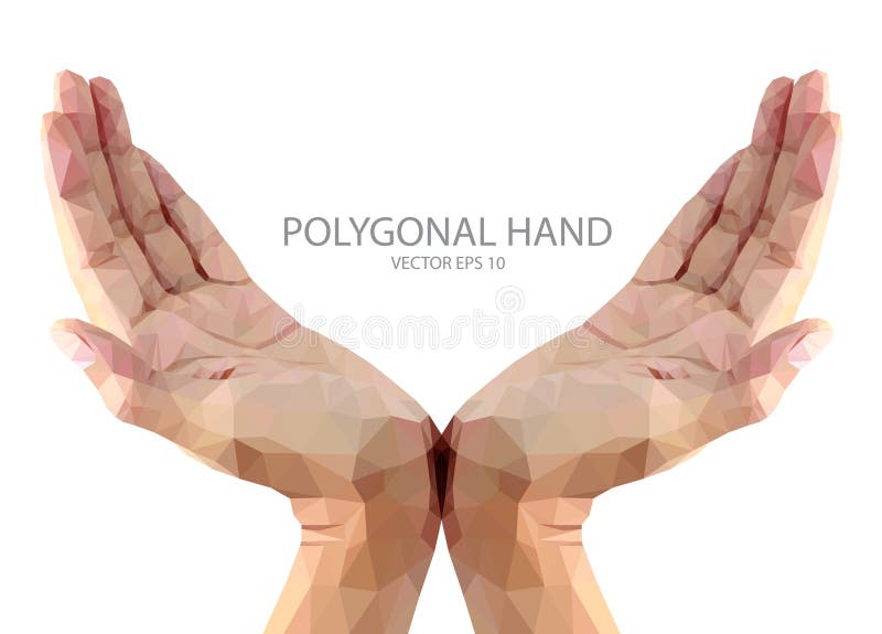 Polygon hand fingers sign stock vector. Illustration of vector - 79143280