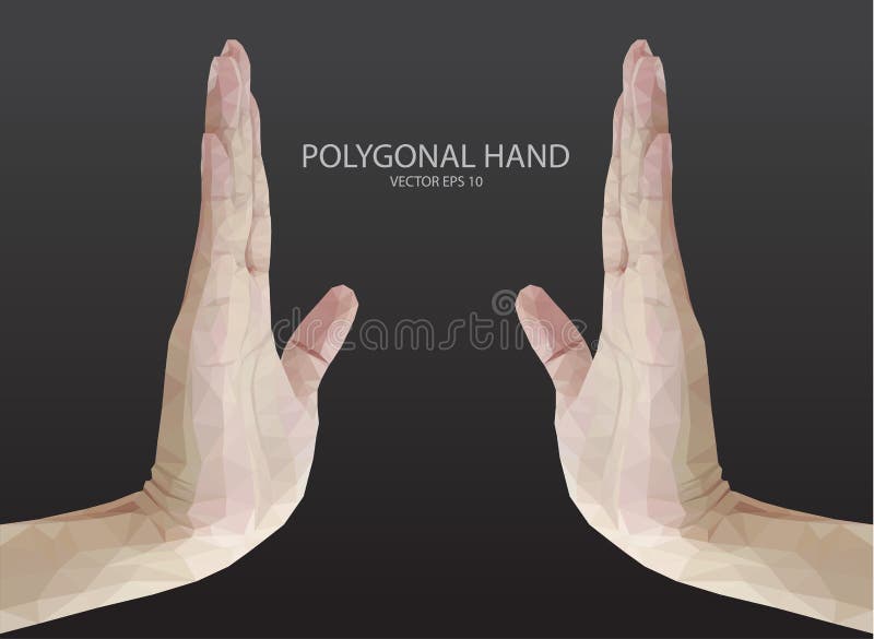 Polygon hand fingers sign stock vector. Illustration of vector - 79143280