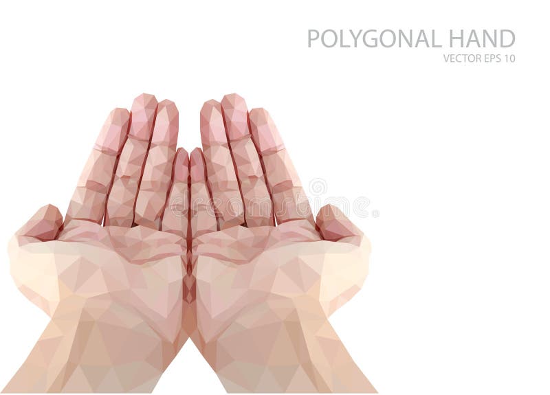 Polygon hand fingers sign stock vector. Illustration of open - 95502527