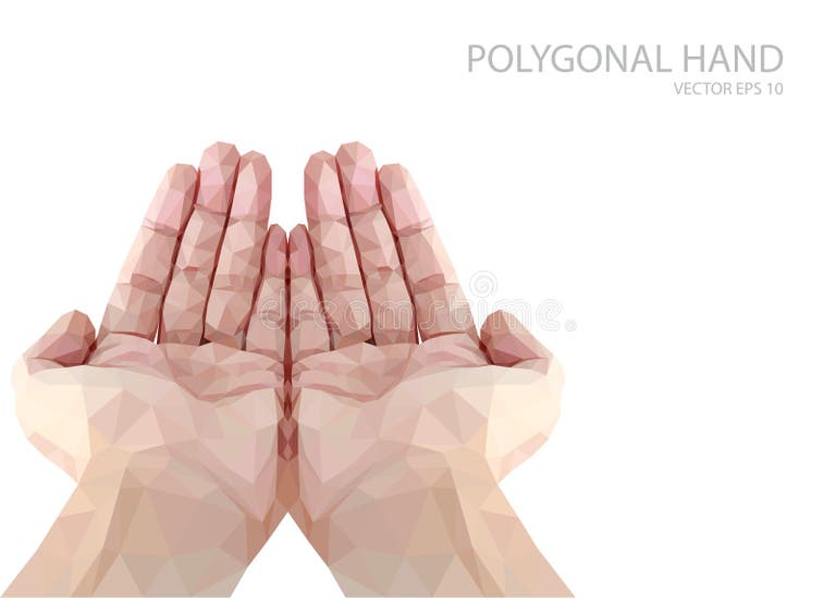 Polygon hand fingers sign stock vector. Illustration of open - 95502527