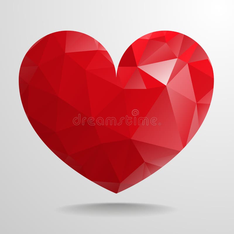 Polygon heart stock illustration. Illustration of romantic - 46967766