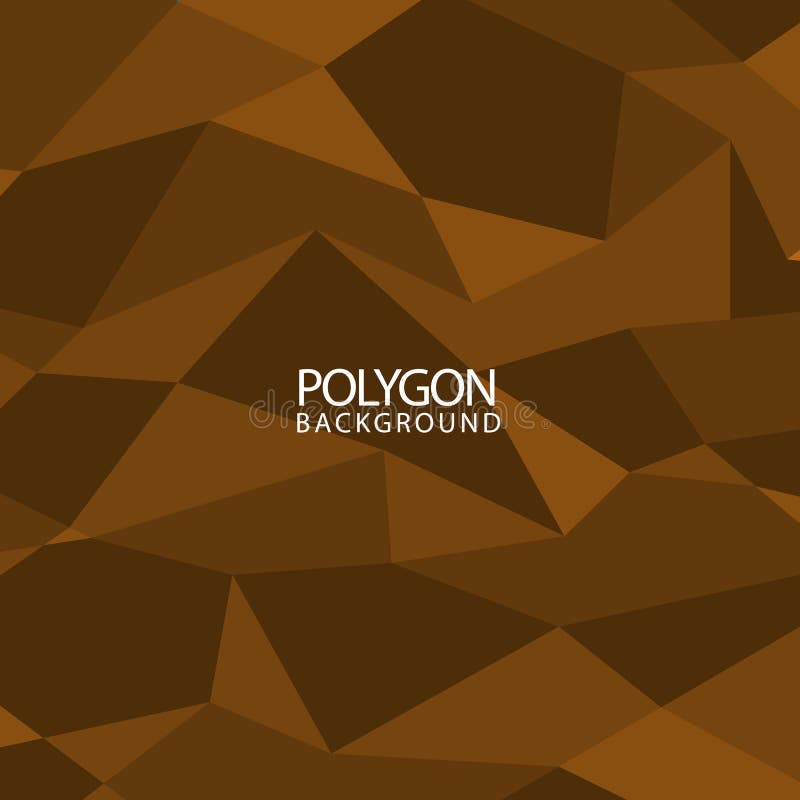 Polygon Hexagon on Brown Color Vector Abstract Background. Triangular ...