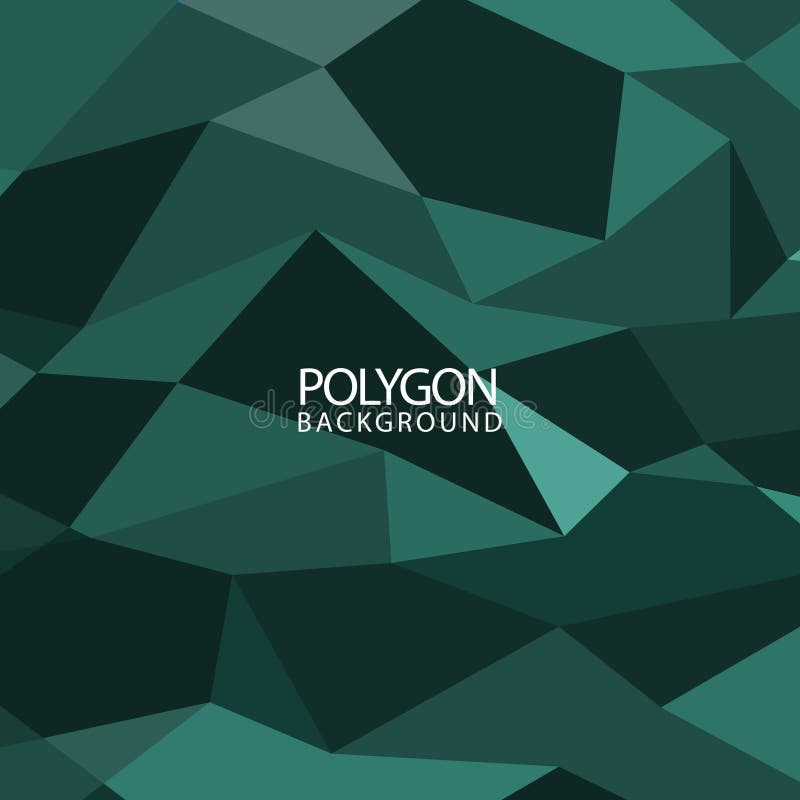 Polygon Hexagon on Green Color Vector Abstract Background. Triangular ...