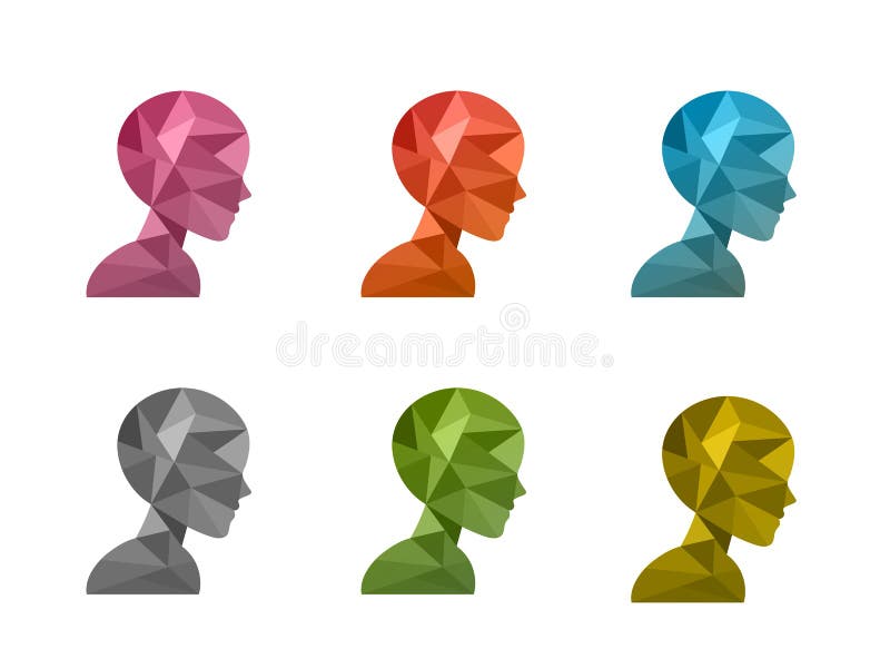 Polygon human1 stock vector. Illustration of head, polygon - 147723123