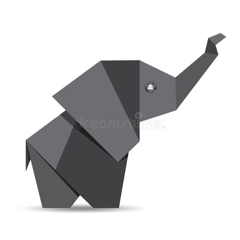 Polygon Illustration of Elephant, Triangle Design Stock Illustration ...