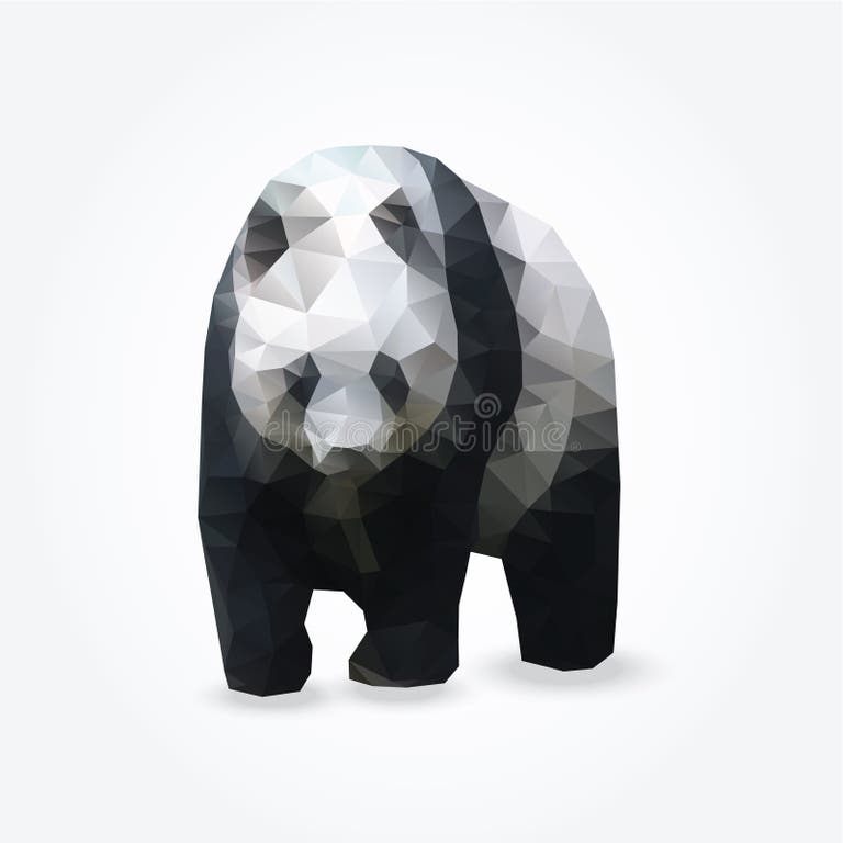Polygon Illustration of Giant Panda, Stock Illustration - Illustration ...