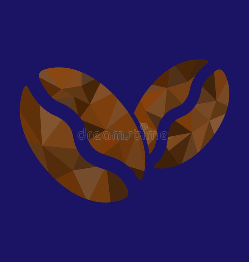 Polygon image coffee beans stock vector. Illustration of polygon - 90244047