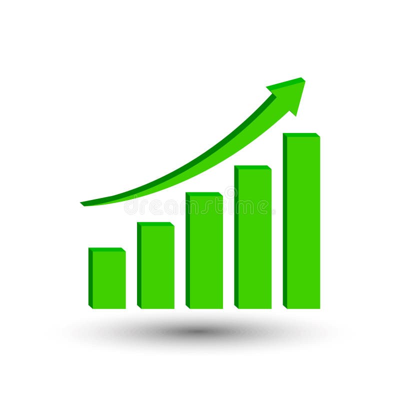 Polygon Increasing Graph with Arrow Up. Vector Illustration. EPS 10 ...