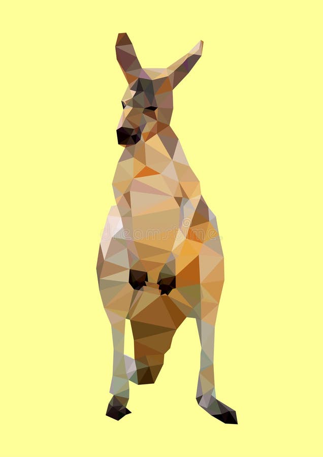 Polygon Kangaroo. Poly Low Geometric Australia Animal. Polygonal Stock ...