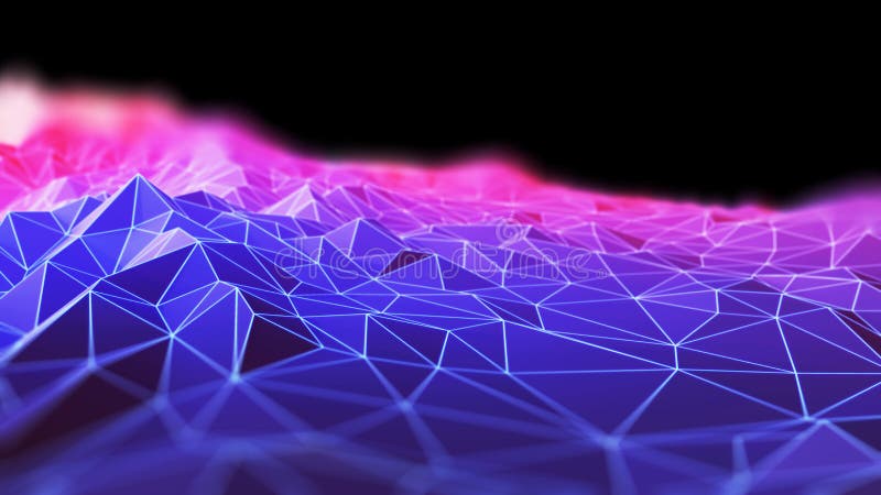 Polygon Landscape Abstract Background 3d Illustration Stock ...