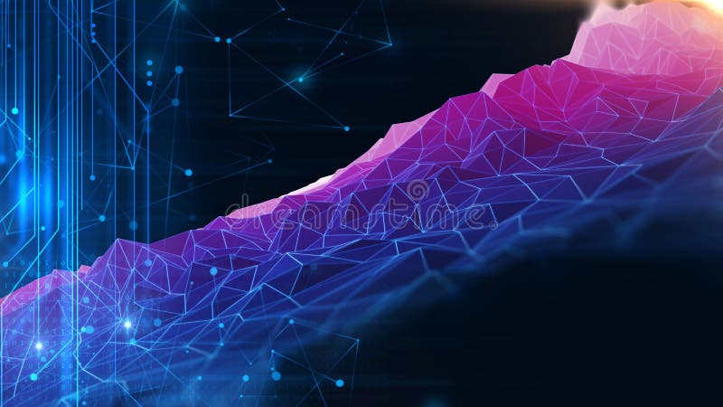 Polygon Landscape Abstract Background 3d Illustration Stock ...