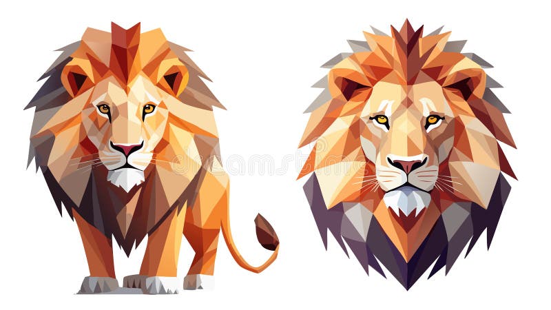 Polygon Lion – AI-Generated Vector Illustration Stock Illustration ...