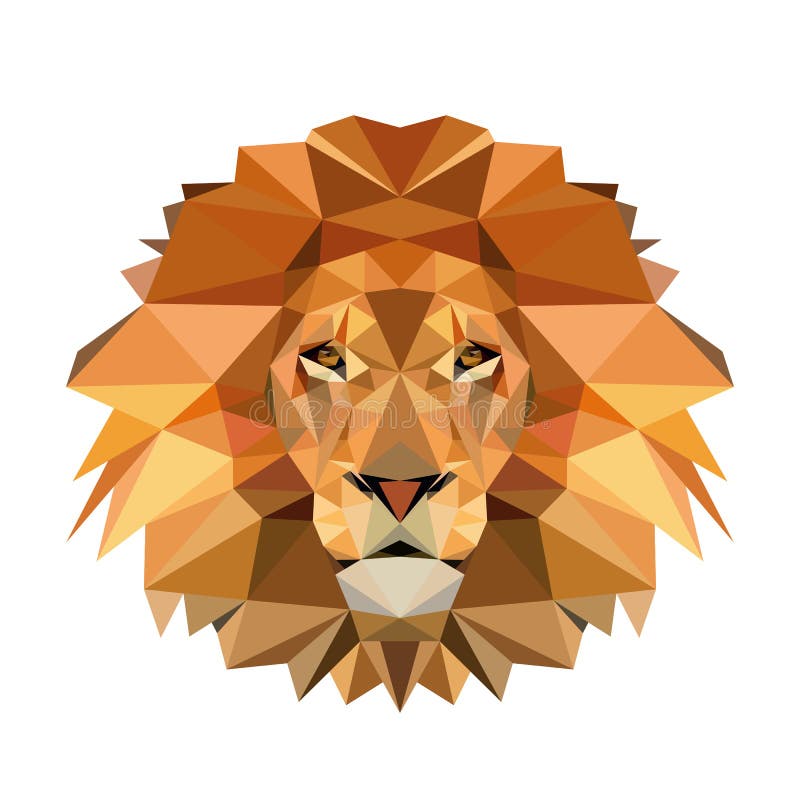Polygon Lion Icon stock vector. Illustration of multicolored - 51633438