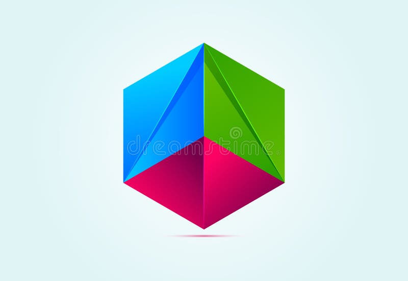 Polygon Logo Design with Gradient Color, Vector Illustration Stock ...