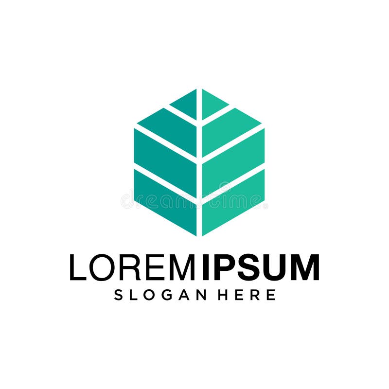 Polygon Logo Design Inspiration, Polygon with Leaf Abstract Logo Design ...