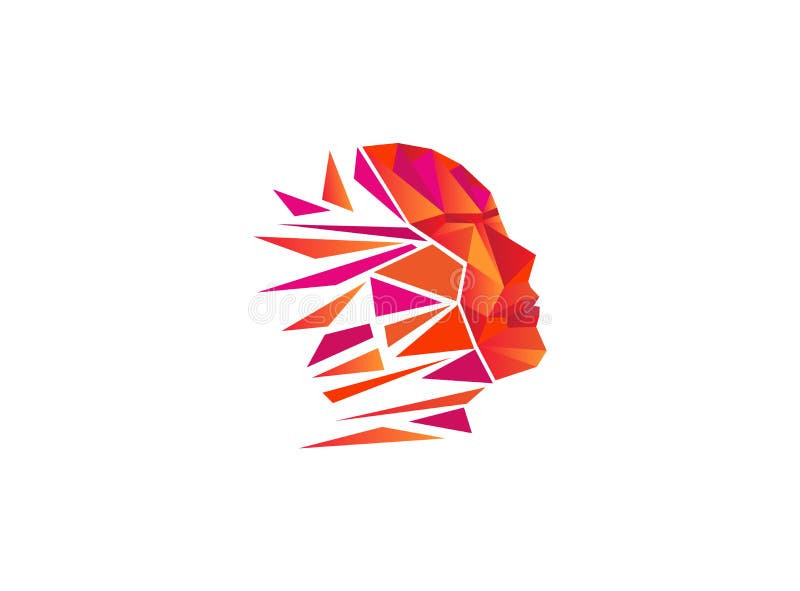 Polygon Man Head for Logo Design Illustration Stock Illustration ...