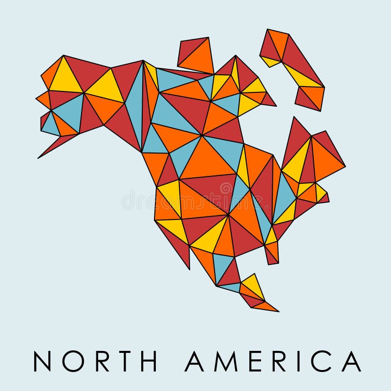 Polygon map North America stock vector. Illustration of conceptual ...