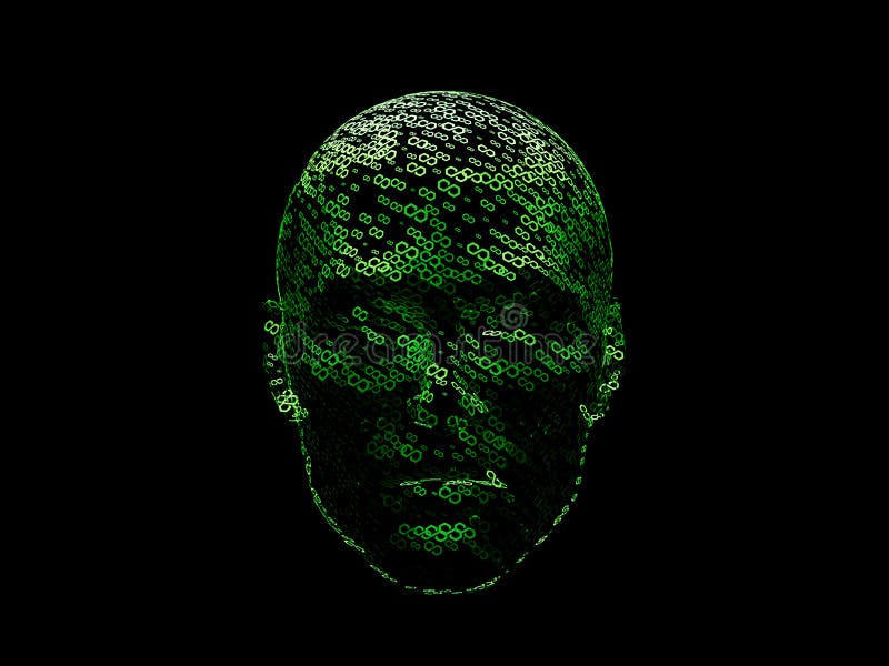 Polygon Matic Crypto Face Head Cyborg Abstract Furistic Hologram