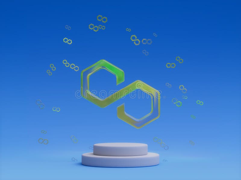 Polygon Matic Crypto Podium Platform Abstract Minimal Showcase 3D ...