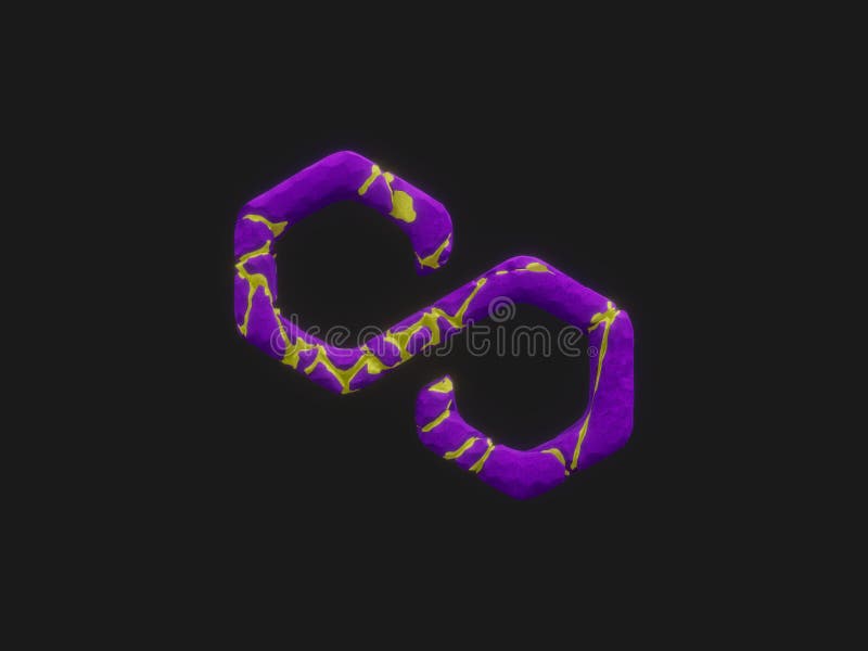 Polygon Matic Crypto Voronoi Extrude Crack Abstract 3D Illustration ...