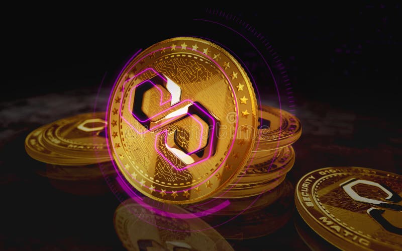 Polygon Matic Cryptocurrency Golden Coin 3d Illustration Editorial ... Polygon Matic Cryptocurrency Golden Coin 3d Illustration Editorial ...