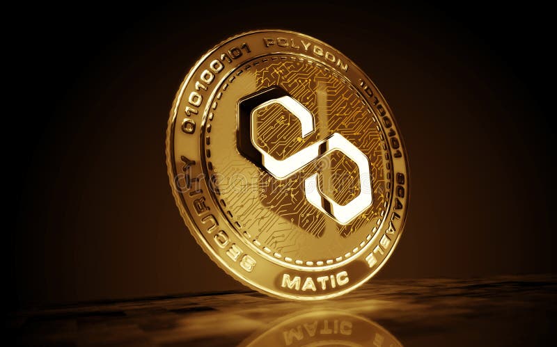Polygon Matic Cryptocurrency Golden Coin 3d Illustration Editorial ... Polygon Matic Cryptocurrency Golden Coin 3d Illustration Editorial ...