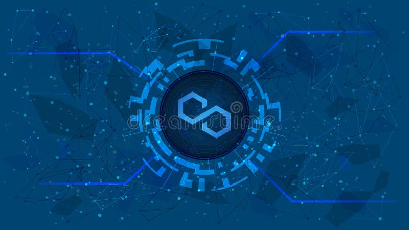 Polygon MATIC Token Symbol in Digital Circle with Cryptocurrency Theme ...