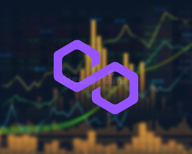 Polygon MATIC Token Symbol Cryptocurrency in the Center of Spiral of ...