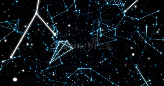 Polygon Network in Orange and Green Colours. Abstract Plexus, Science ...