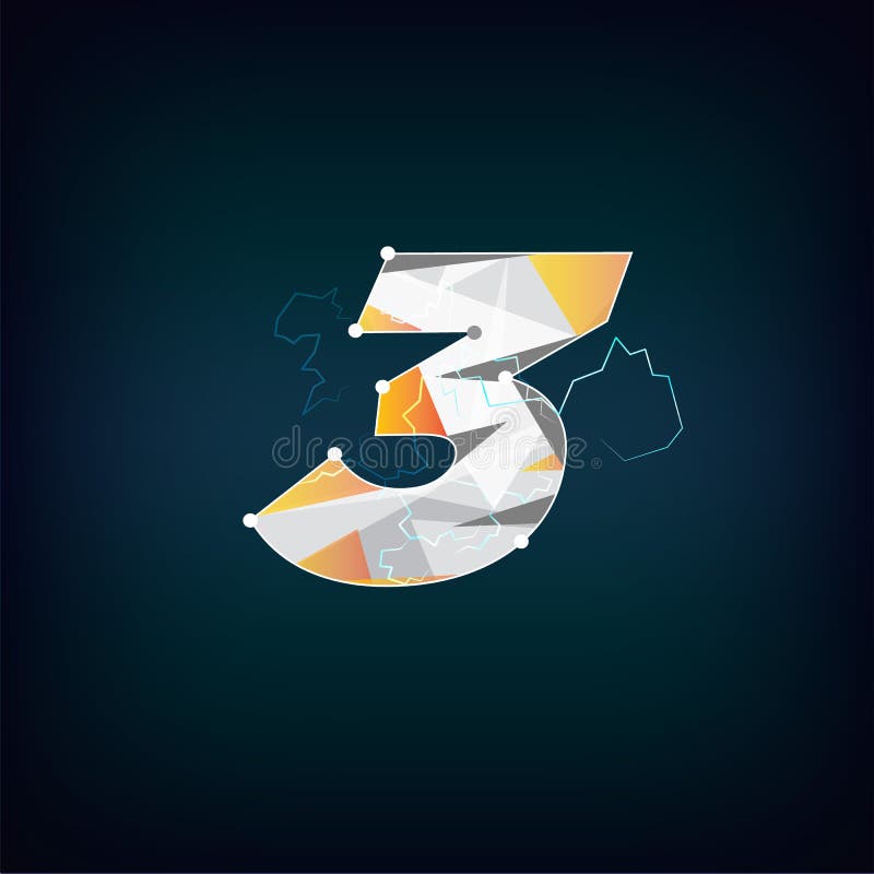 Polygon of Number 3. Abstract Number Concept - Vector Stock ...