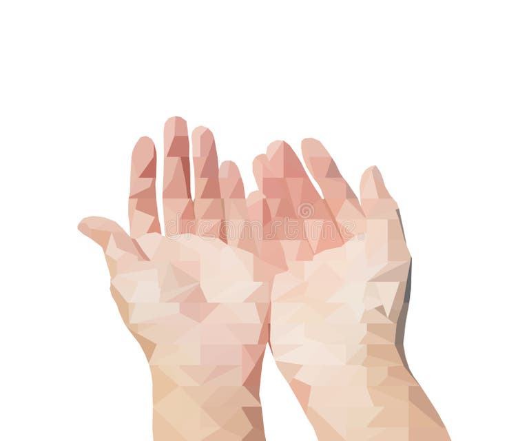Polygon open hand stock illustration. Illustration of polygon - 78879533