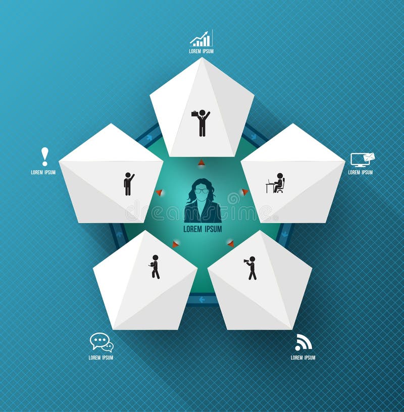 Polygon options with icons stock vector. Illustration of arrow - 43220568