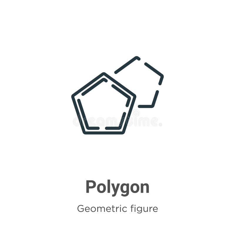 Polygon Outline Vector Icon. Thin Line Black Polygon Icon, Flat Vector ...