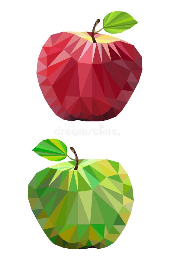 Polygon Picture Colorful Apples Stock Vector - Illustration of abstract ...