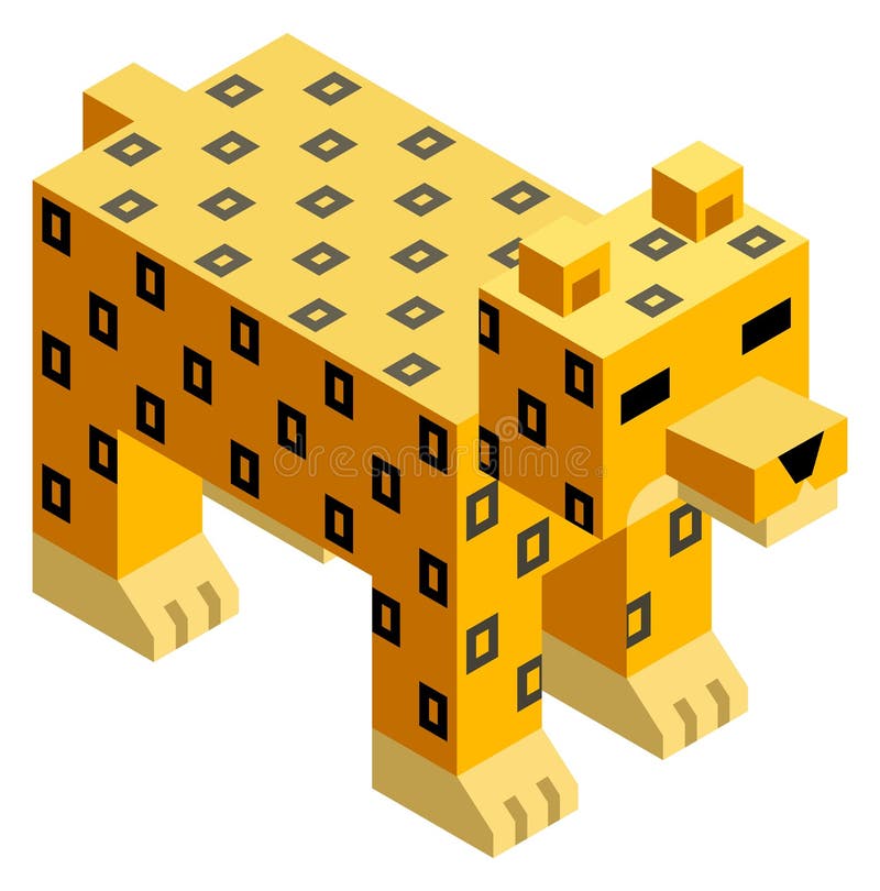 Polygon Pixel Leopard. Low Poly Animal Icon Stock Vector - Illustration ...