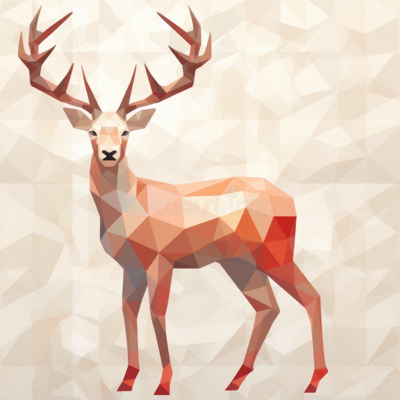 Polygon Reindeer Seamless Pattern Stock Illustration - Illustration of ...