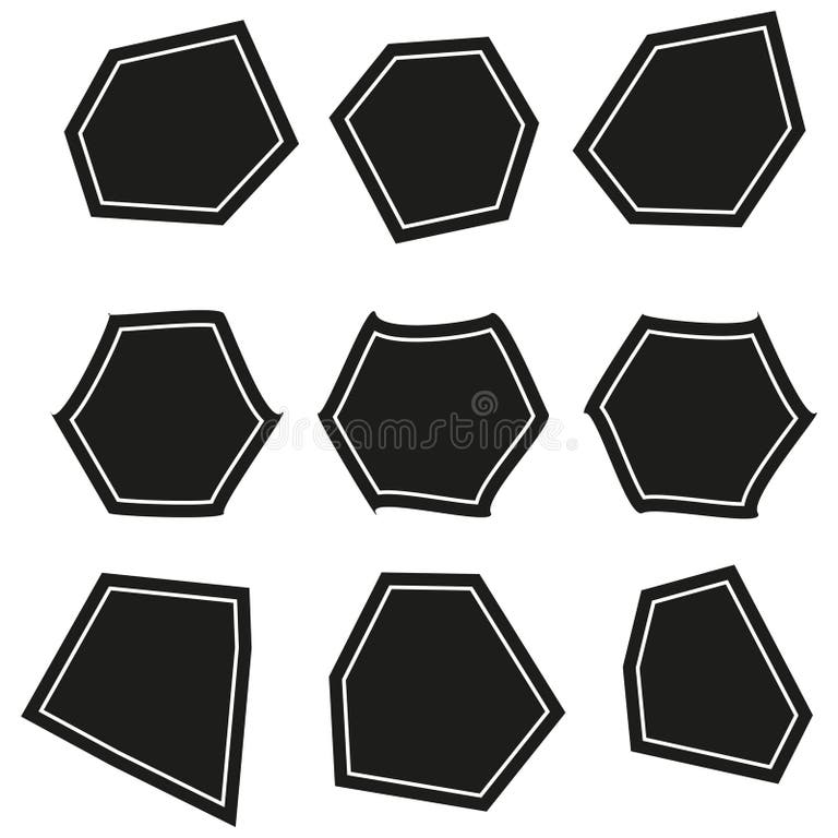 Polygon Shape Icon. Irregular Black Vector. Geometric Solid Figure ...