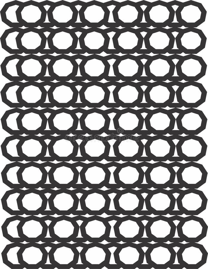 Polygon Sides Tessellation Black and White Pattern Design Stock Vector ...