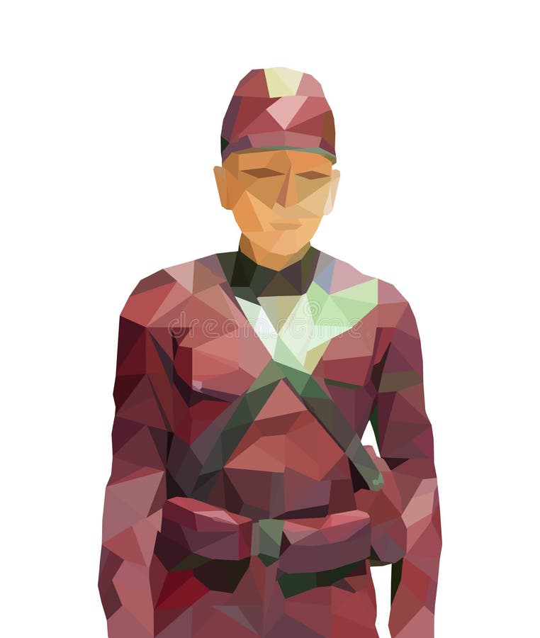 Polygon soldier army. stock illustration. Illustration of isolated ...