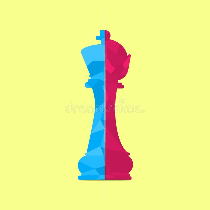 Polygon Style Chess Queen Art Poster Stock Illustration - Illustration ...