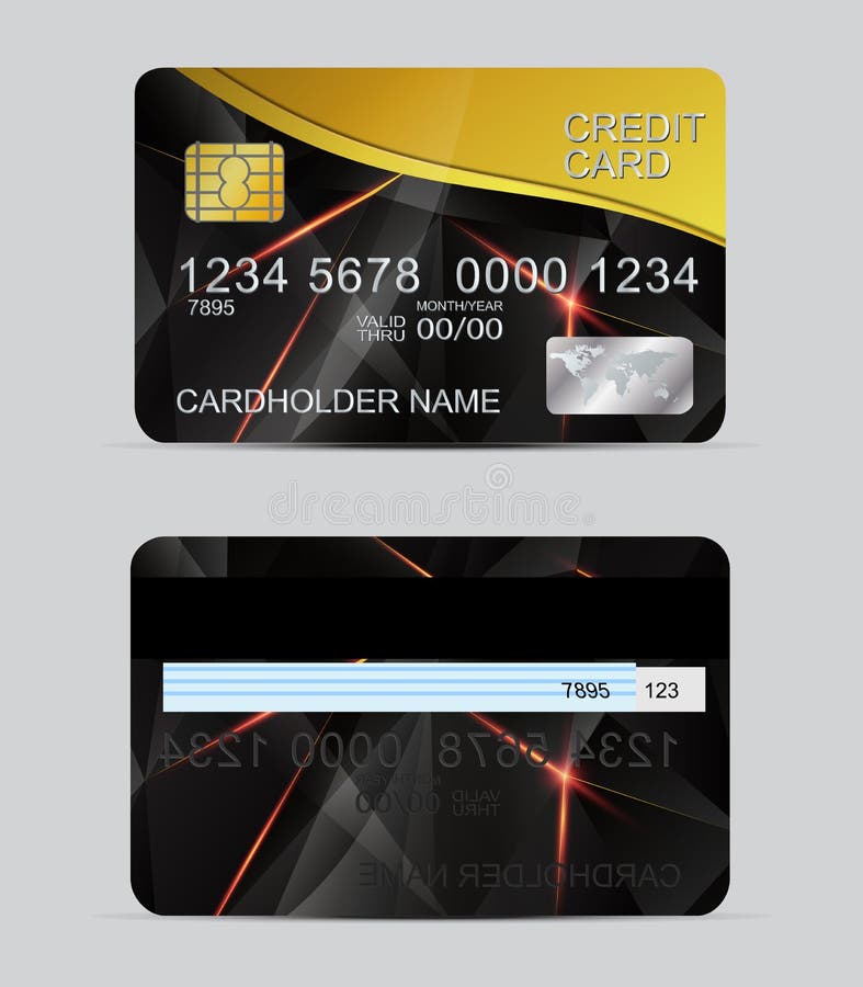 Templates Of Credit Cards Design. Vector Plastic Credit Card Or Debit ...