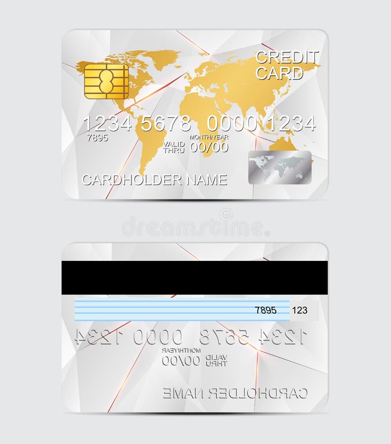 Polygon Texture Realistic Credit Cards Templates Stock Vector ...