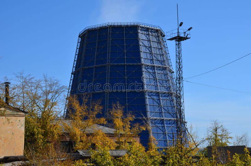 A Polygon Tower with Iron Grid Stock Image - Image of complex, invented ...