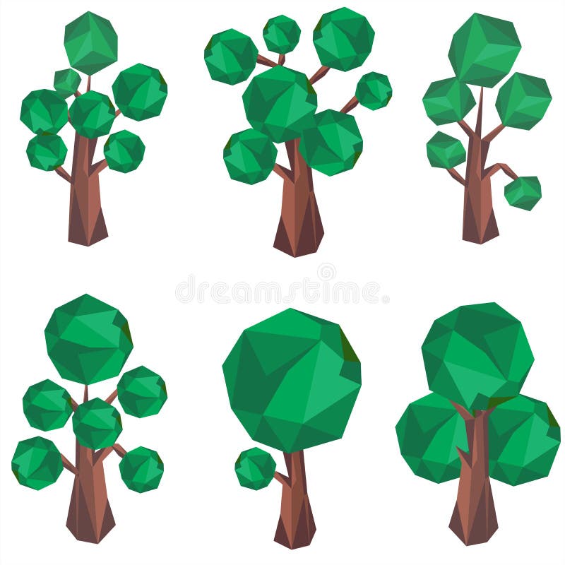 Polygon tree Clip Art. stock vector. Illustration of style - 138451937