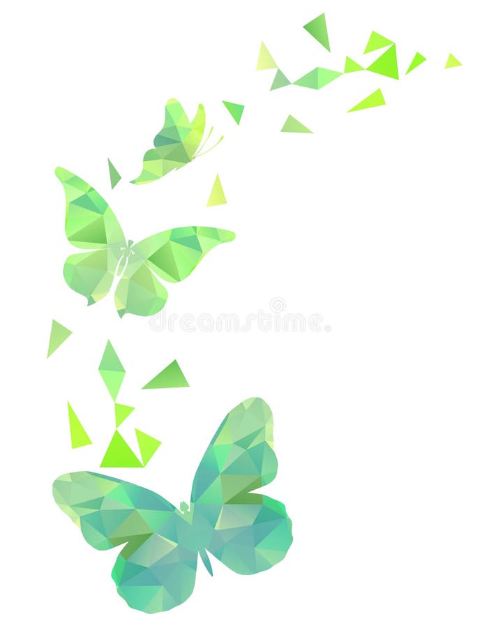 Polygon Vector Flying Butterflies Stock Vector - Illustration of ...