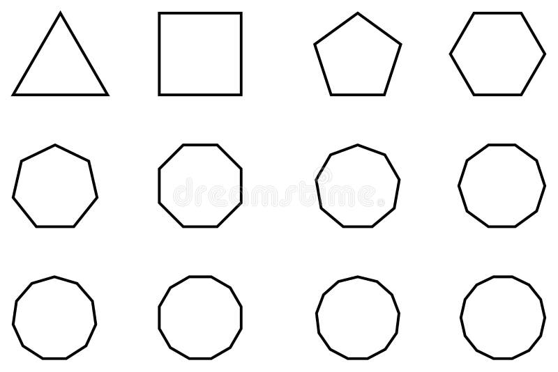 Polygon - vector set stock vector. Illustration of heptagon - 105249951