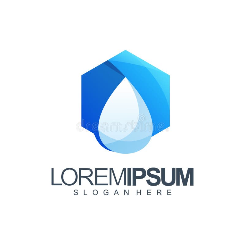 Polygon Water Logo Design Vector Illustration Stock Illustration ...